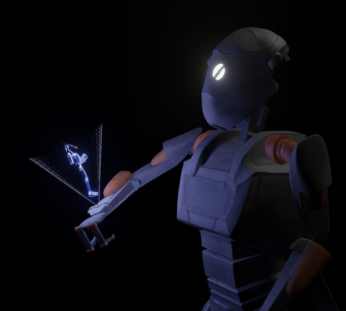 Commando Droid is ready to kill a jedi free 3D model rigged | CGTrader