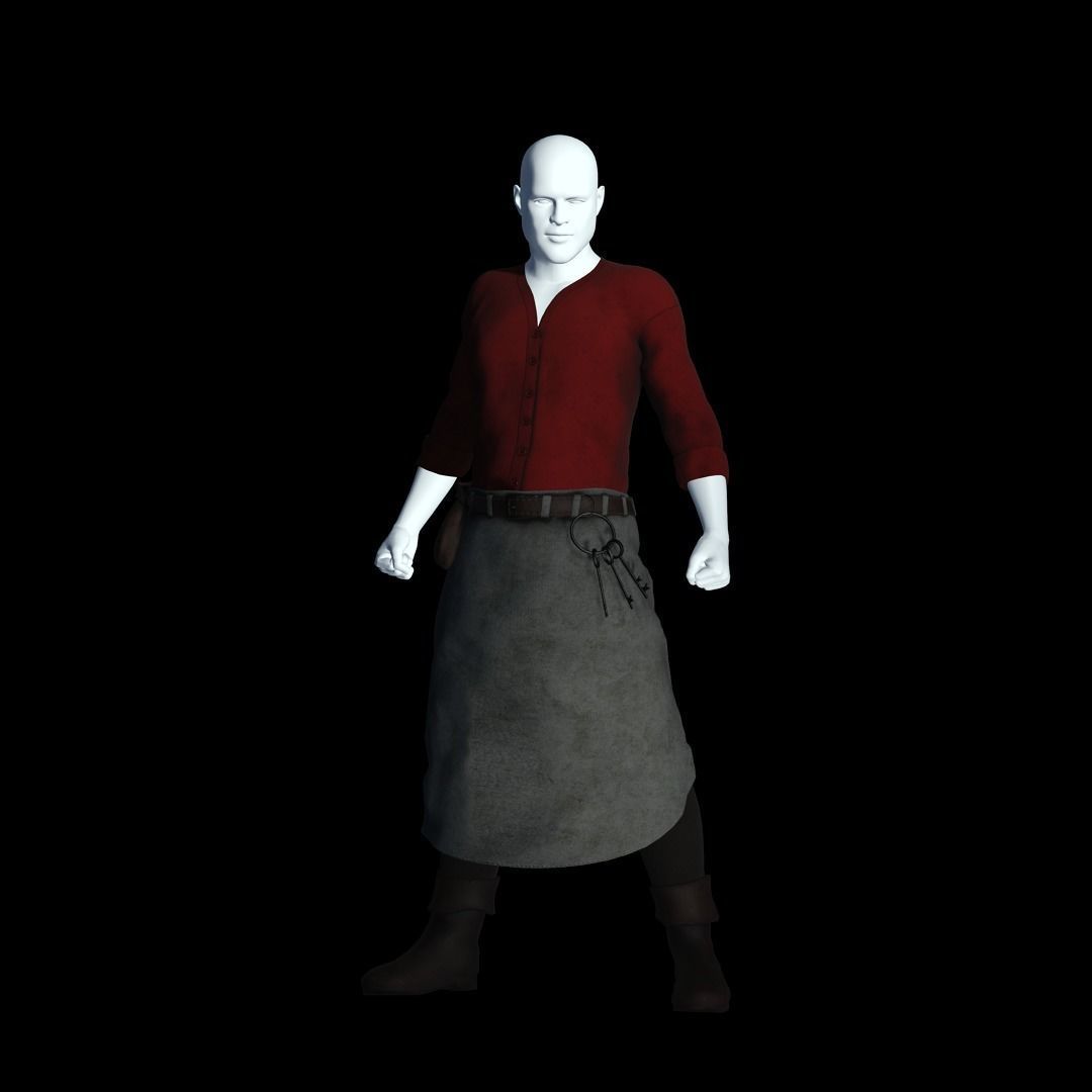 3D model Fantasy Tavern Innkeeper - Fantasy Clothing VR / AR / low-poly ...