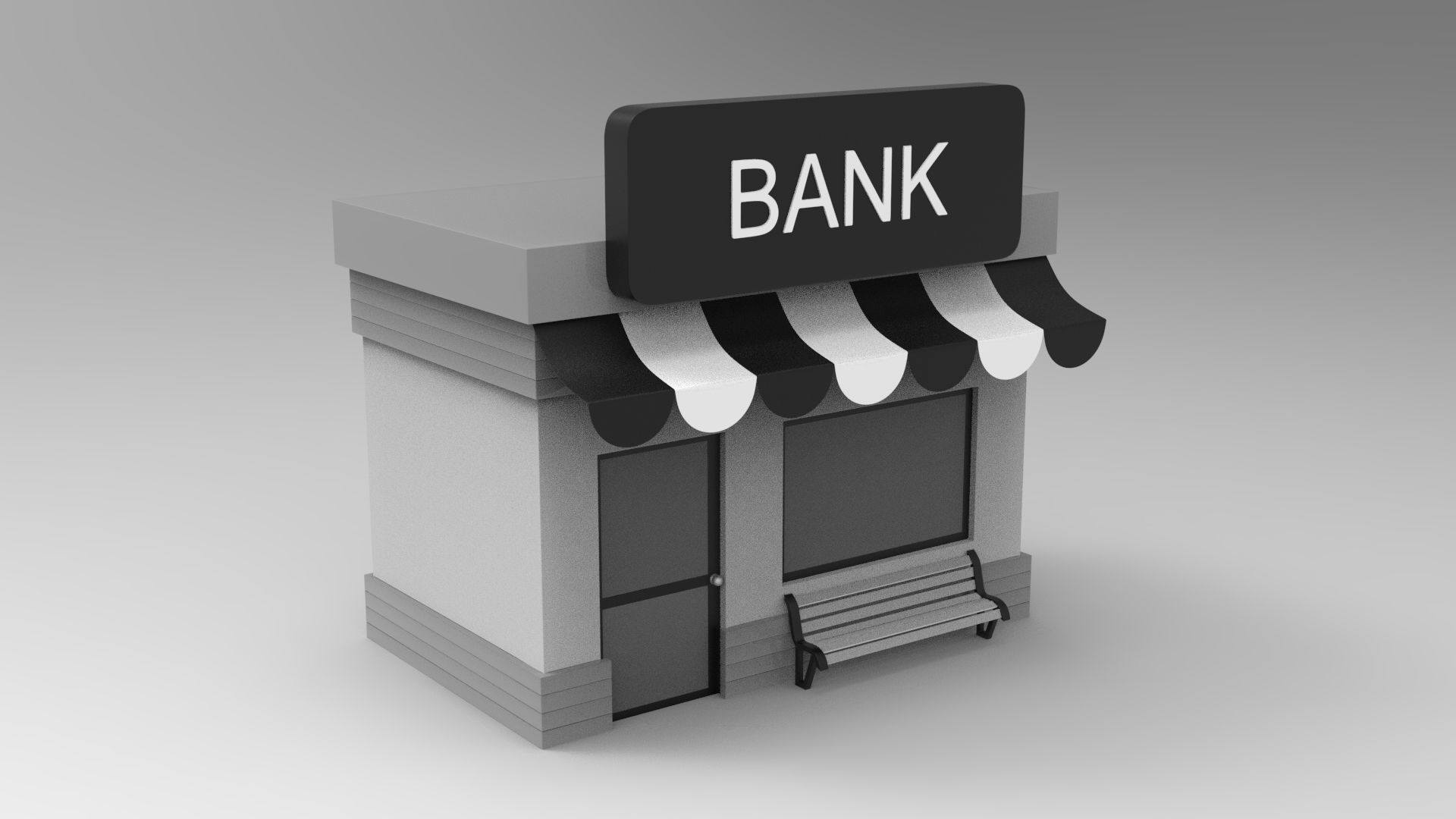 3D model Bank Build VR / AR / low-poly | CGTrader