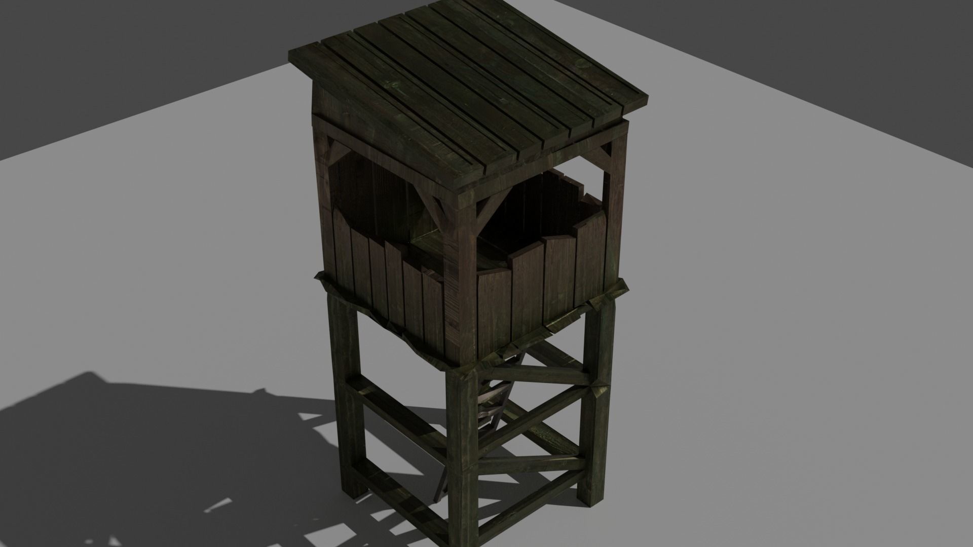 Small Wooden Watch Tower free VR / AR / low-poly 3D model | CGTrader