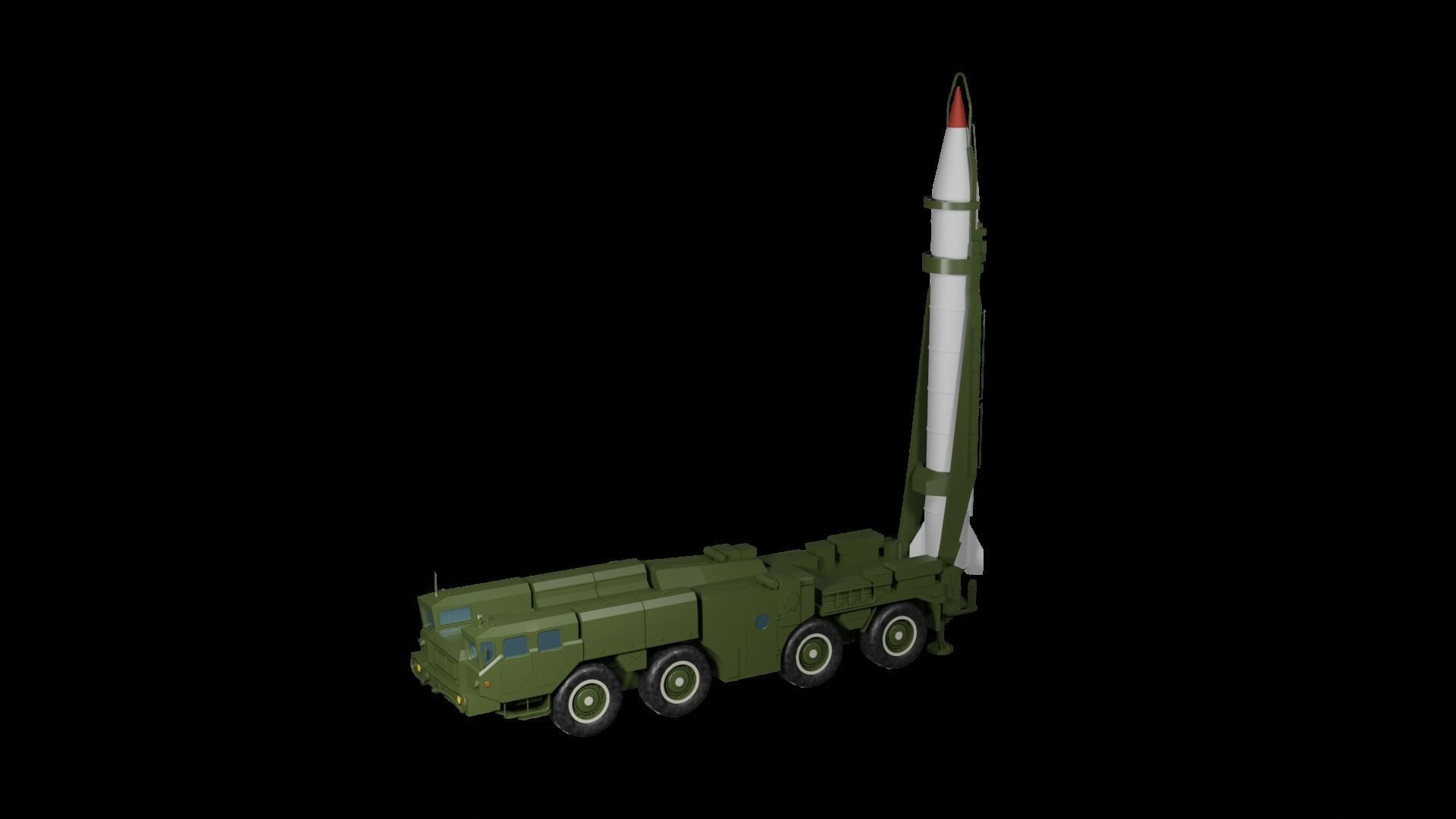 Low poly Hwasong-6 SCUD-C missile launcher 3D model | CGTrader
