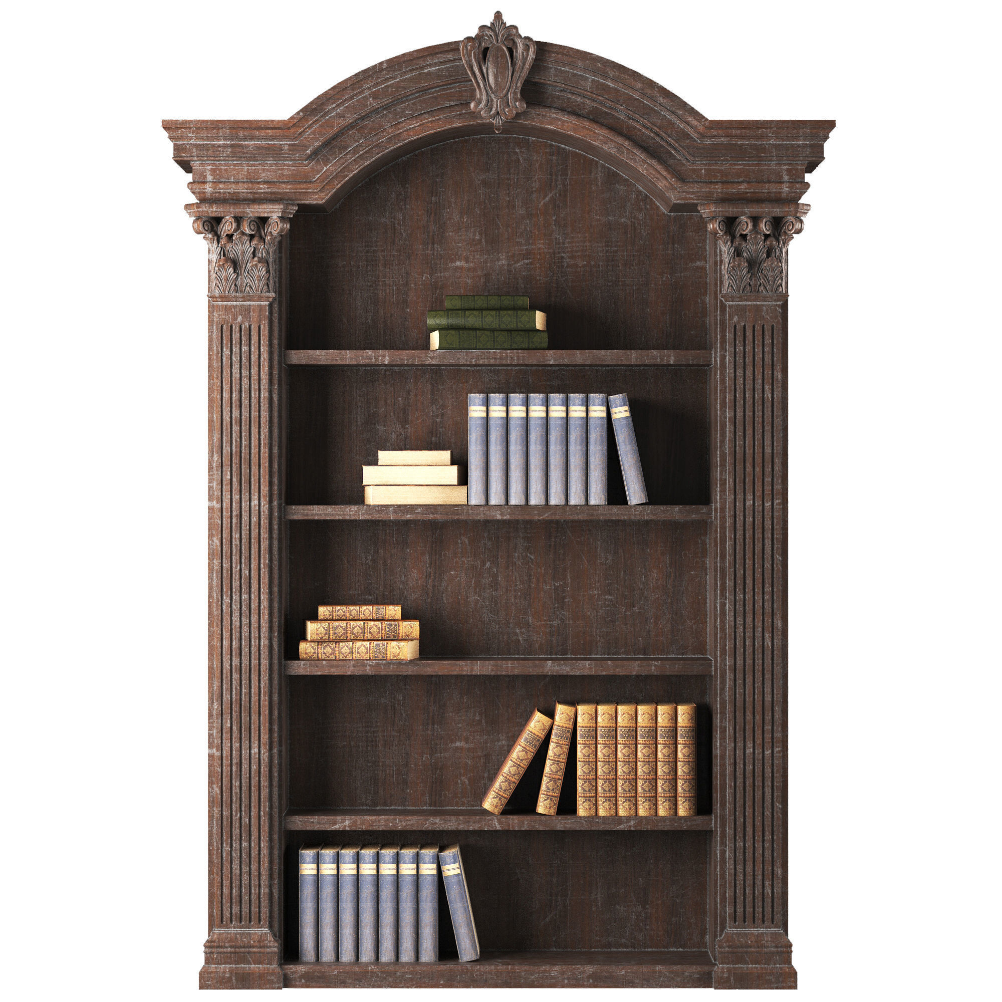 classical bookcase 2 3D model | CGTrader