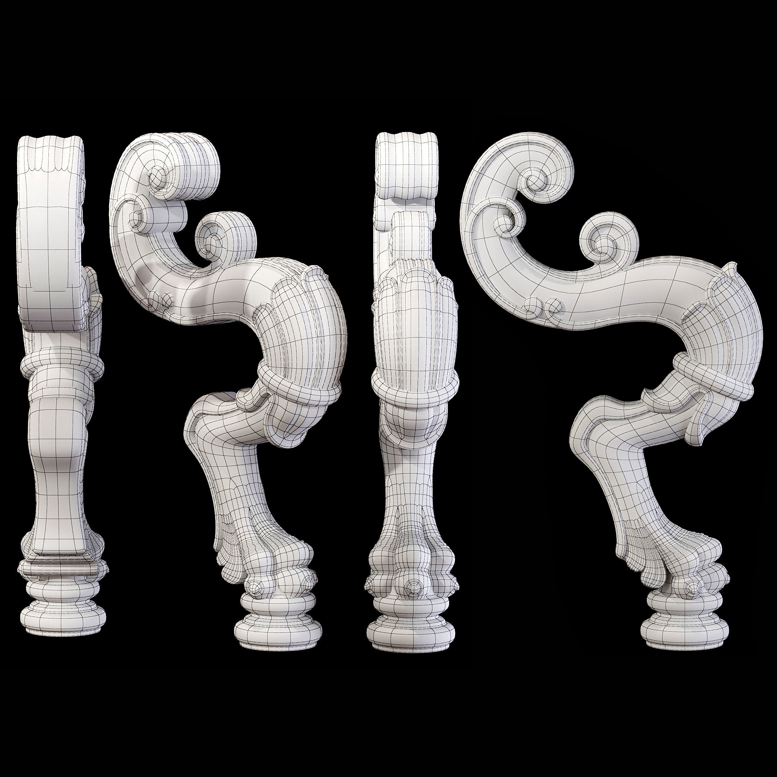 Collection of 30 classic furniture legs Part 1 3D model | CGTrader