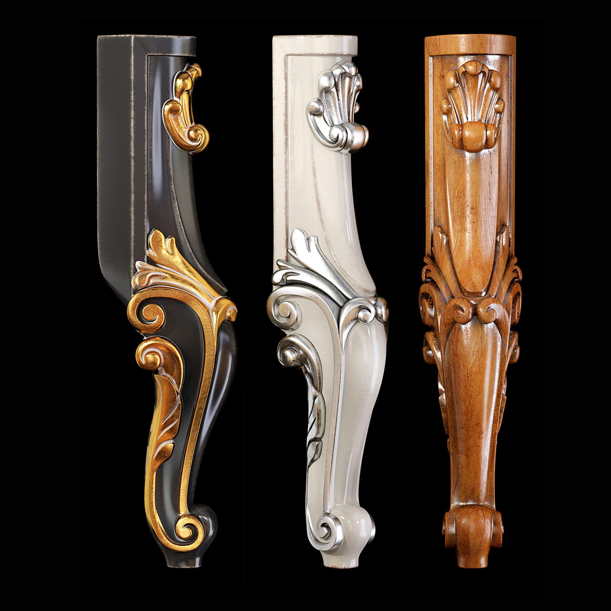 Collection of 30 classic furniture legs Part 1 3D model | CGTrader