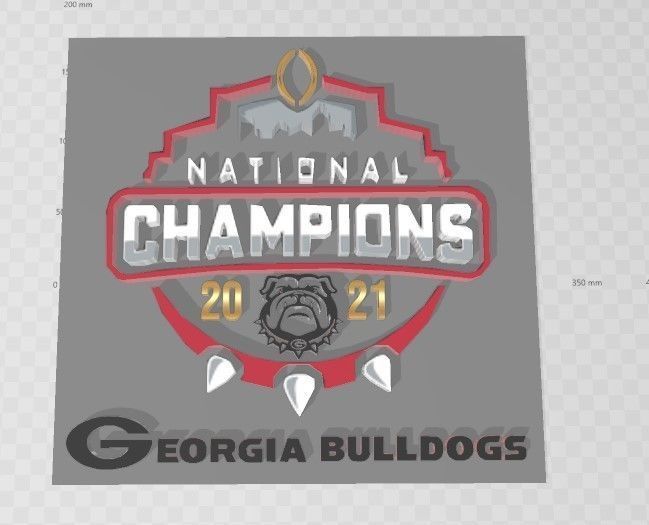 UGA National Champs Sign 3D model 3D printable | CGTrader
