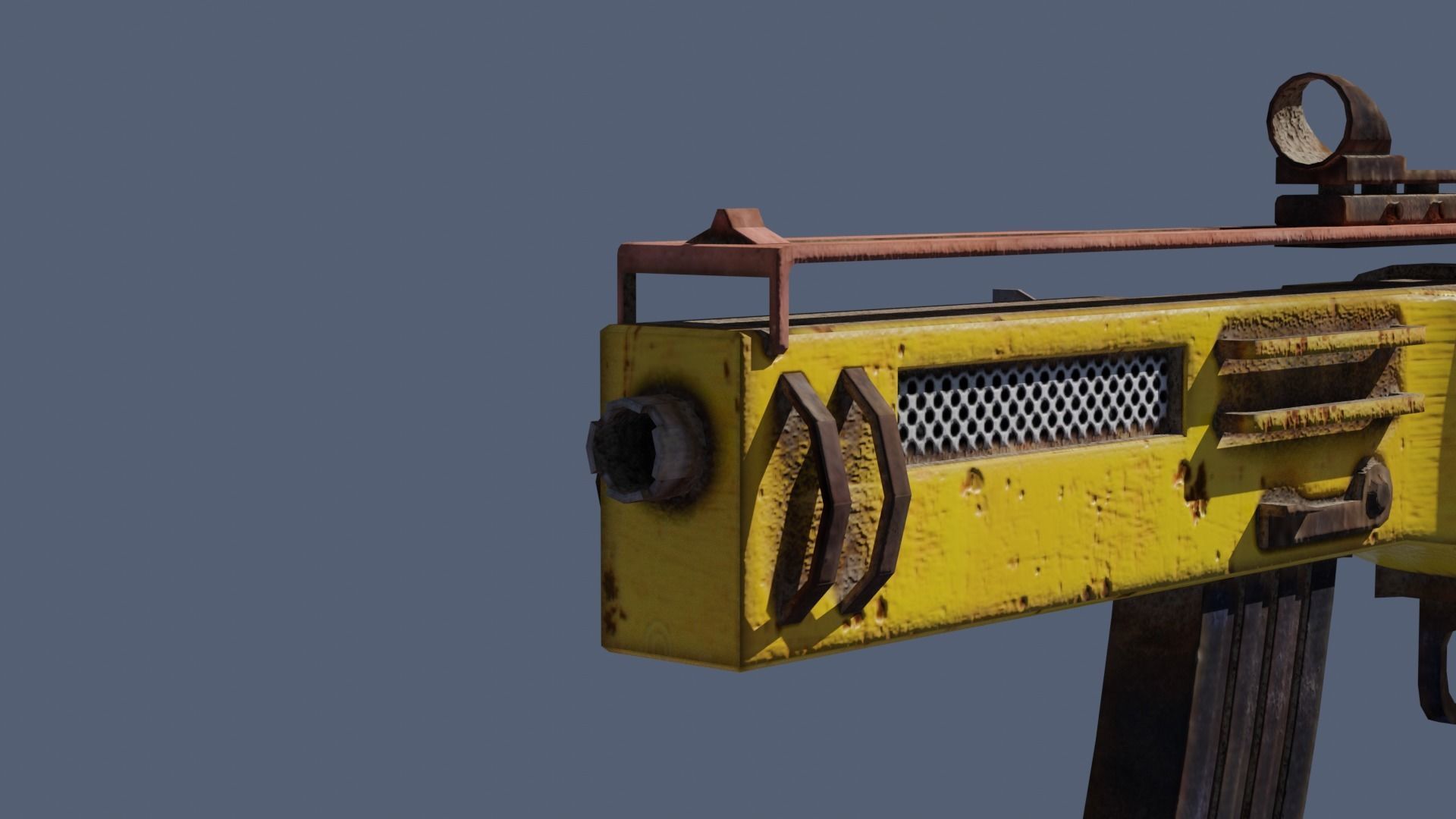 3D model Gun - Weapon - Apocalyptic - SMG - Rifle - Rust - Old VR / AR ...