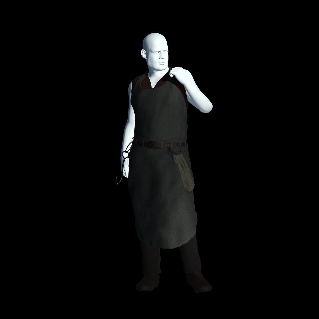 3D model Fantasy Tavern Butcher - Fantasy Clothing VR / AR / low-poly ...