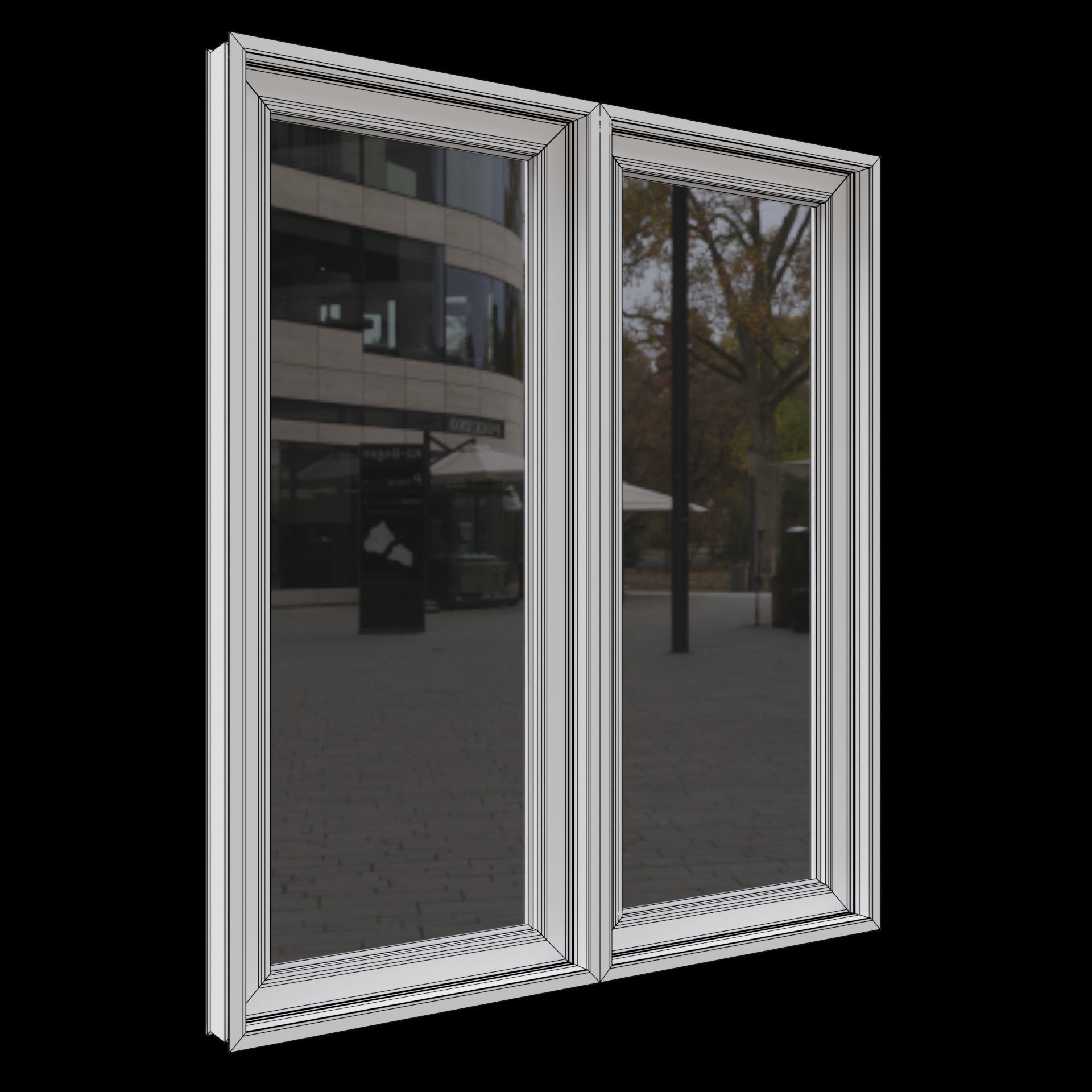 Aluminium Double Windows 3D model | CGTrader