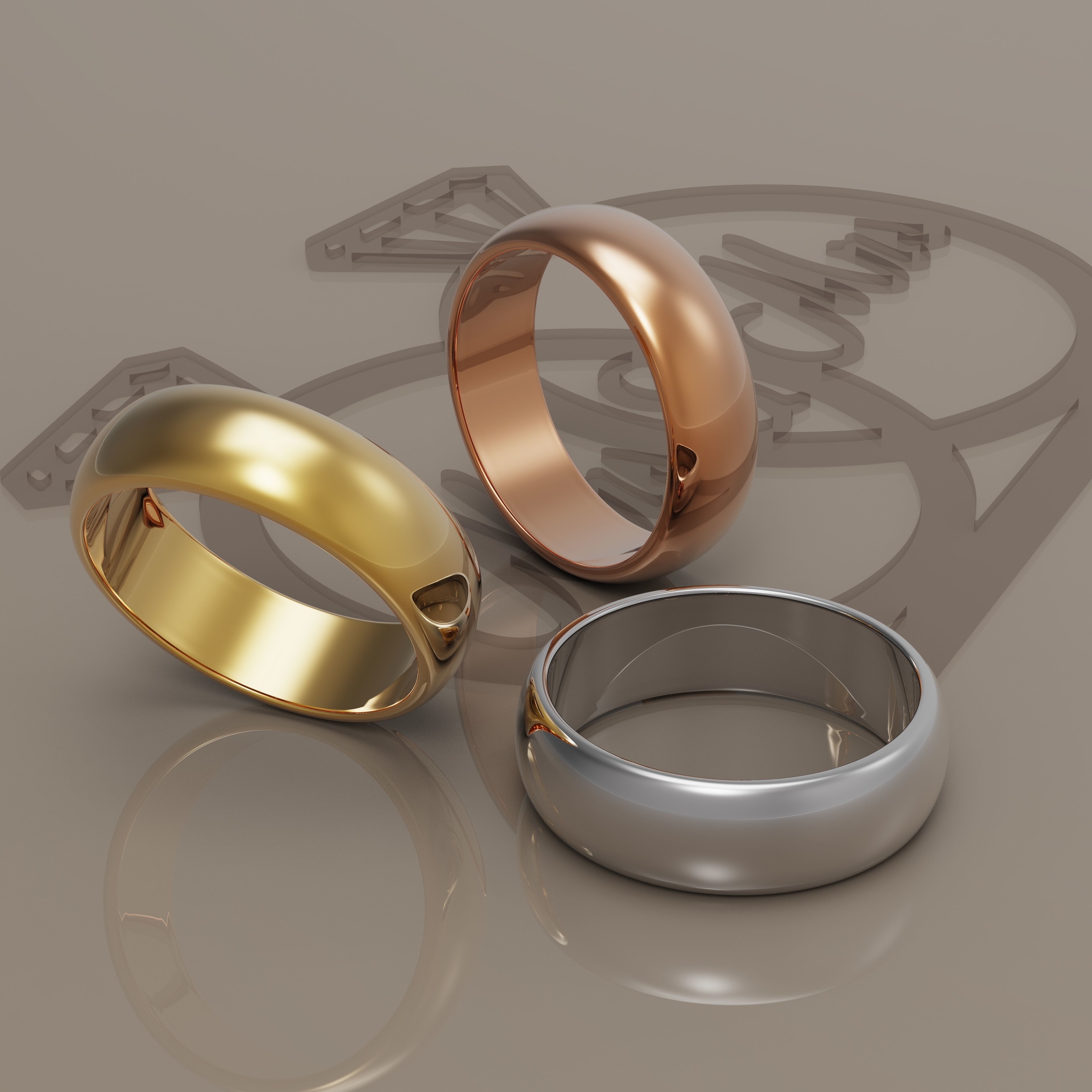Simple wedding ring 3D model 3D printable | CGTrader