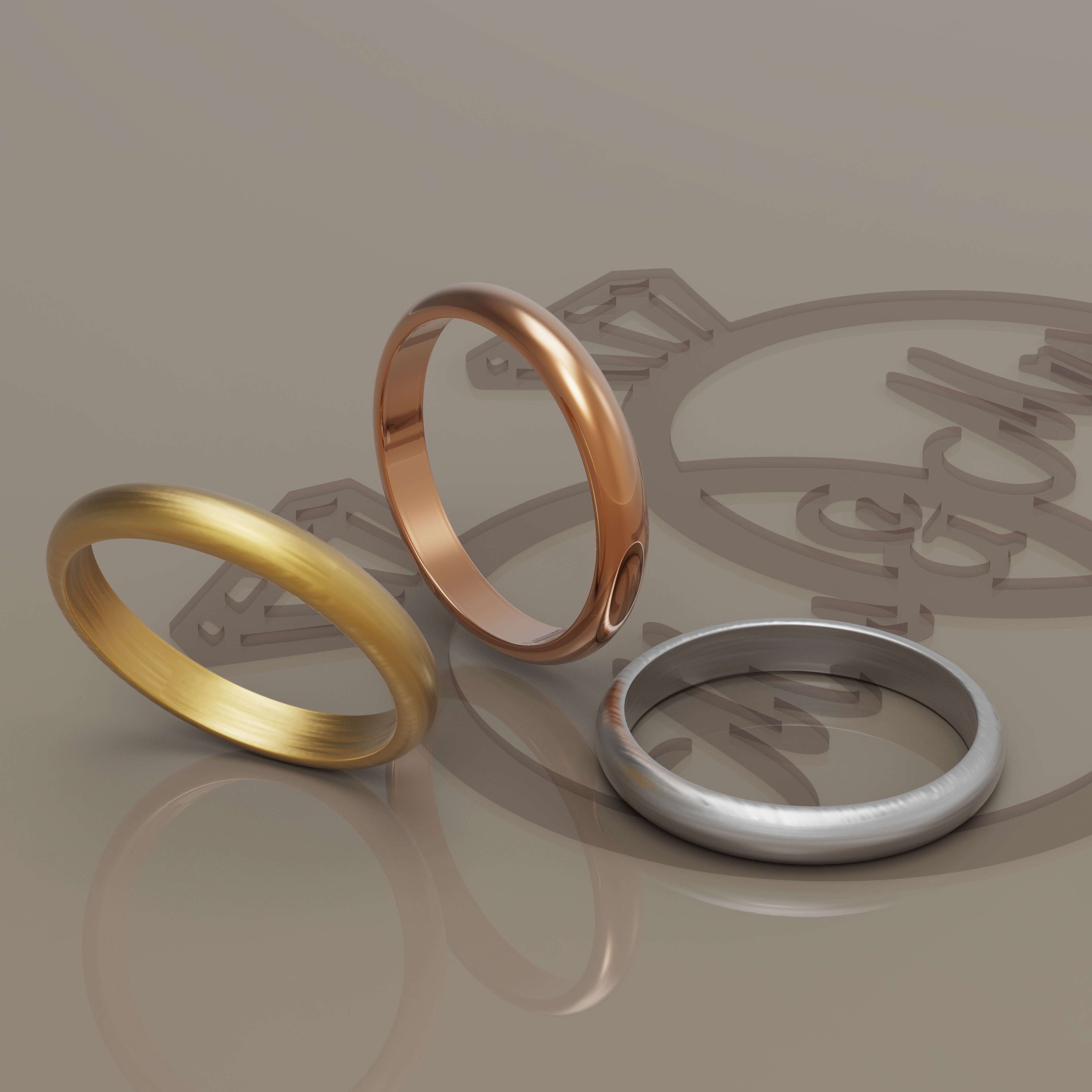 Simple wedding ring 3D model 3D printable | CGTrader