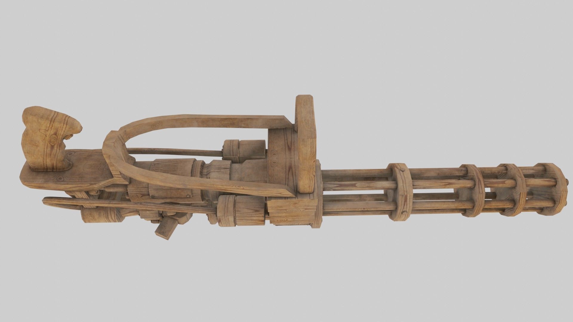 3D model Wooden Minigun VR / AR / low-poly | CGTrader