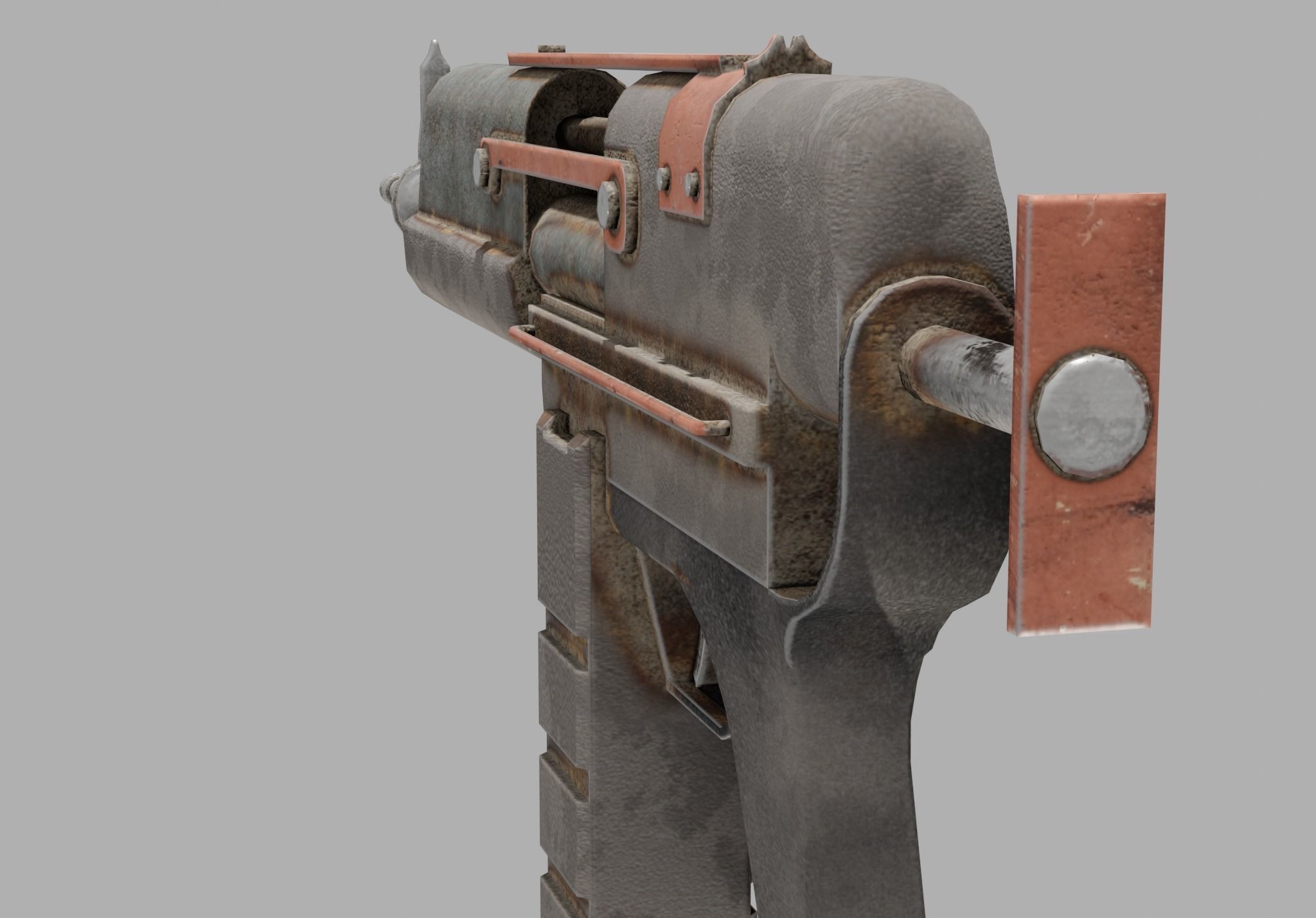 3D model Gun - Weapon - Apocalyptic - SMG - Rifle - Rust - Old VR / AR ...