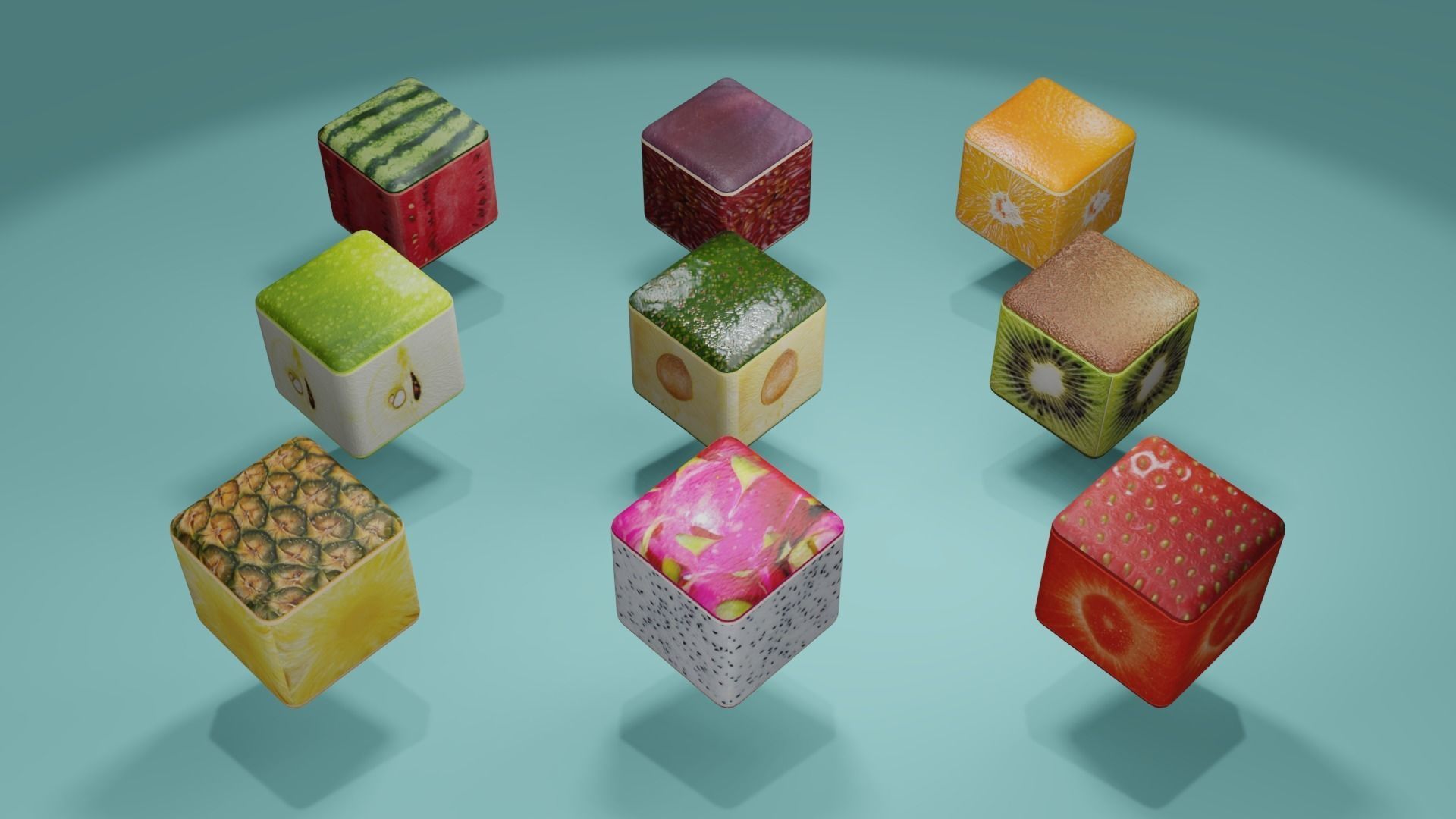 3D model Fruit Cubes VR / AR / low-poly | CGTrader