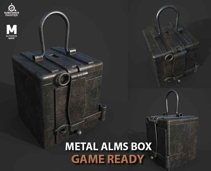 3D model Metal alms box VR / AR / low-poly | CGTrader