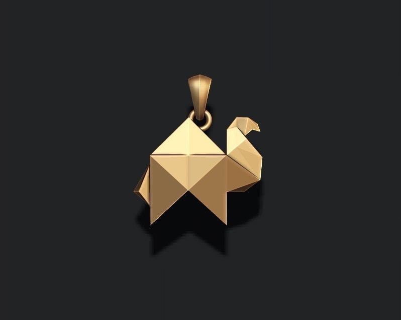 low poly ship camel lion parrot bat dove bull pendants pack 3D model 3D ...