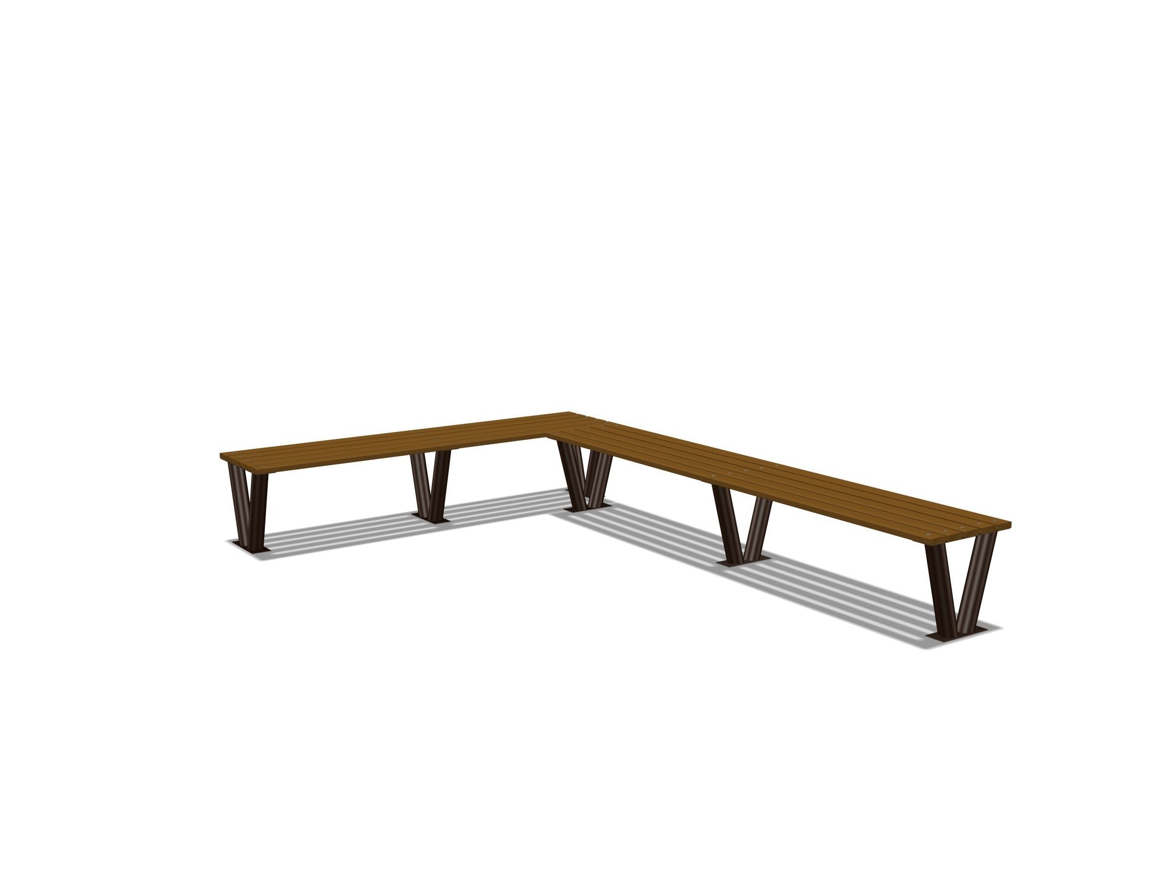 L Wooden Bench 3D model | CGTrader