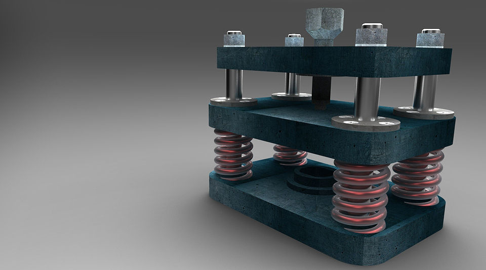 Press machine with springs free 3D model | CGTrader