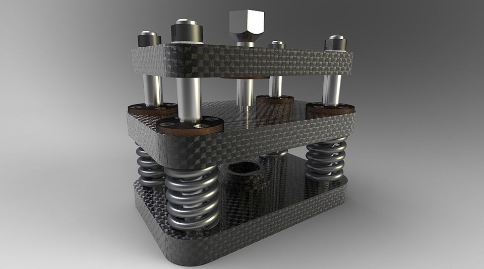 Press machine with springs free 3D model | CGTrader