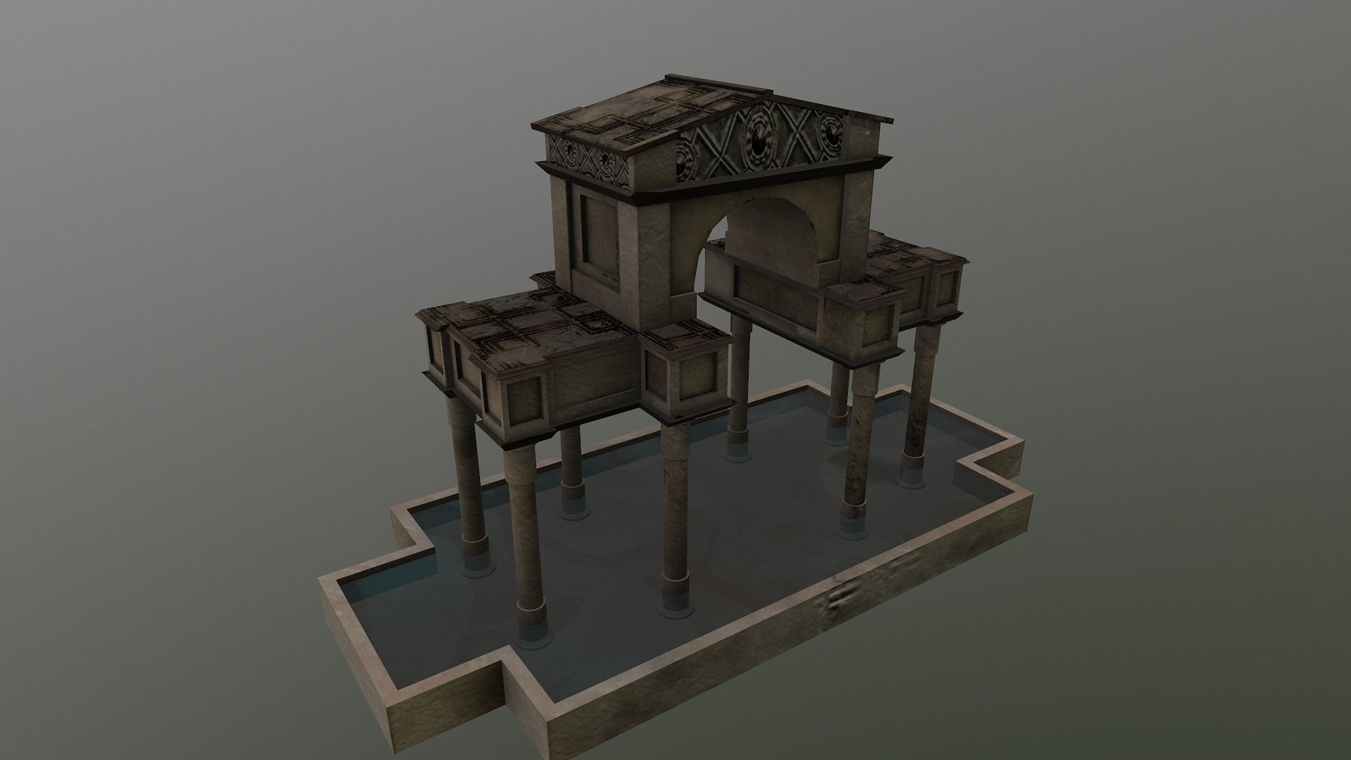 3D model Low Poly Ornamental Pool VR / AR / low-poly | CGTrader