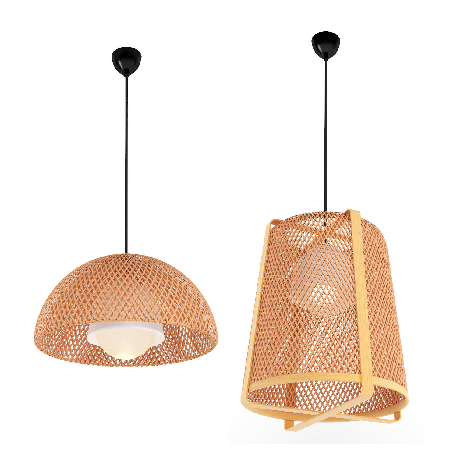 3D model 2 SINNERLIG Woven pendant lamp by PBR Materials VR / AR / low ...