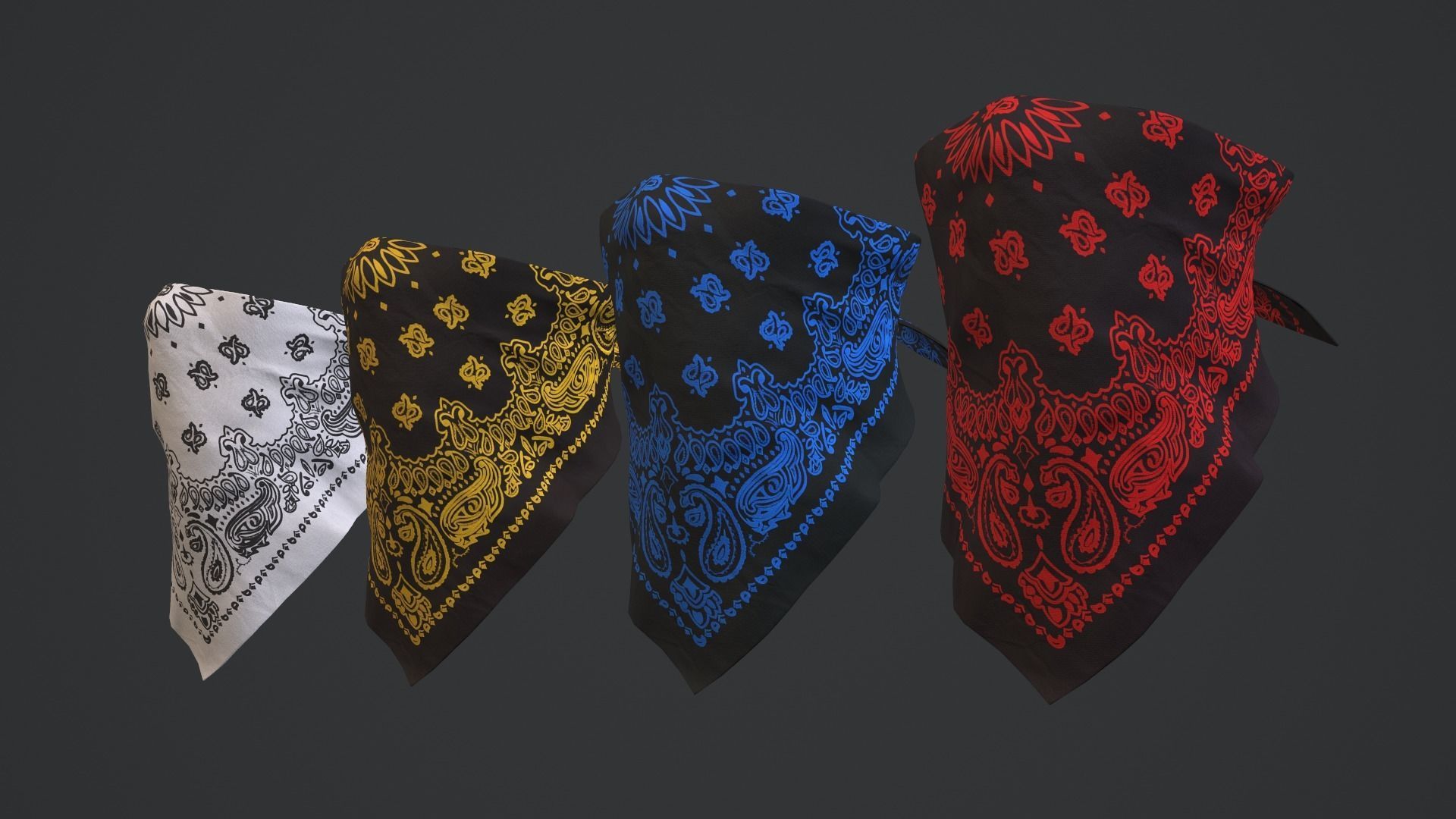 3D Model Collection Bandanas pack VR / AR / low-poly | CGTrader