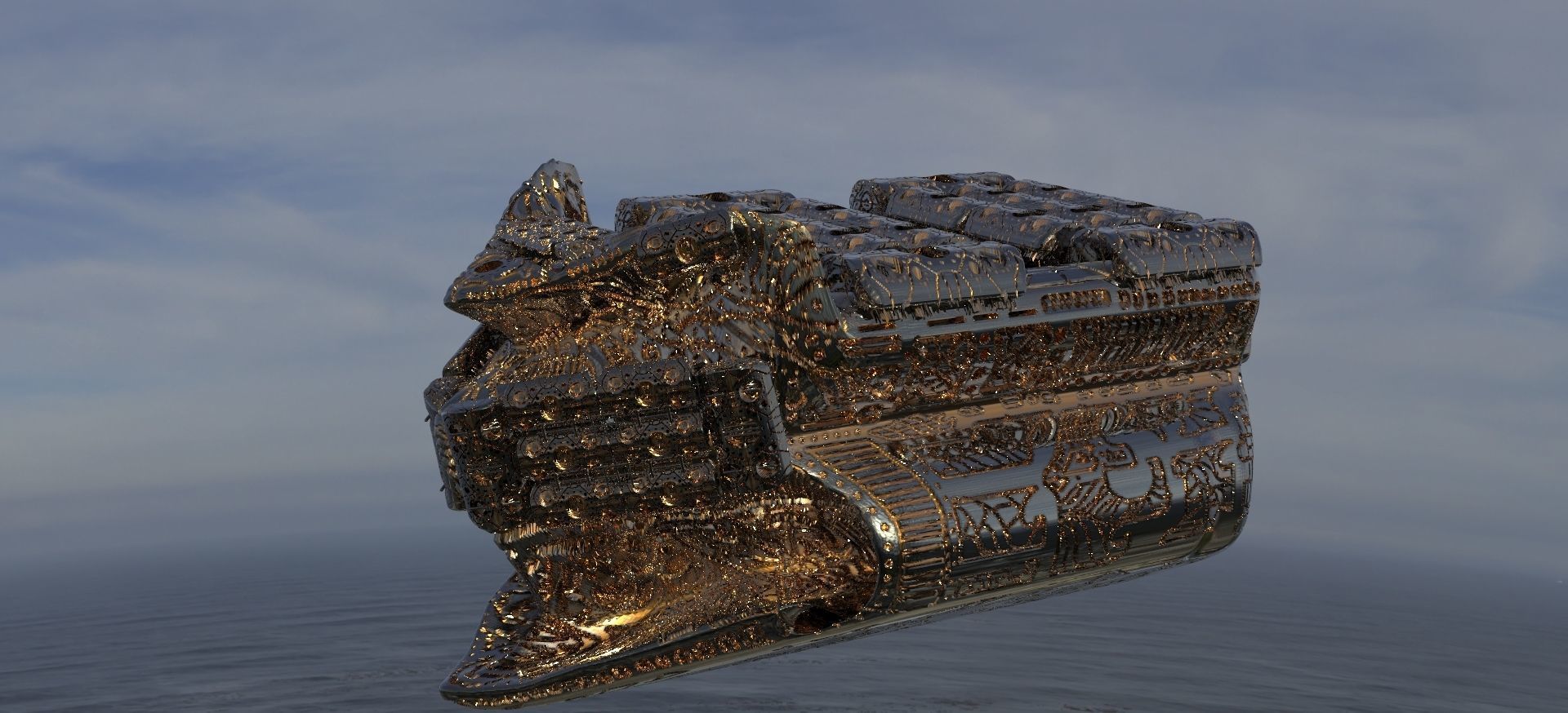 Sci-fi Ship Hull wreck 3D model | CGTrader