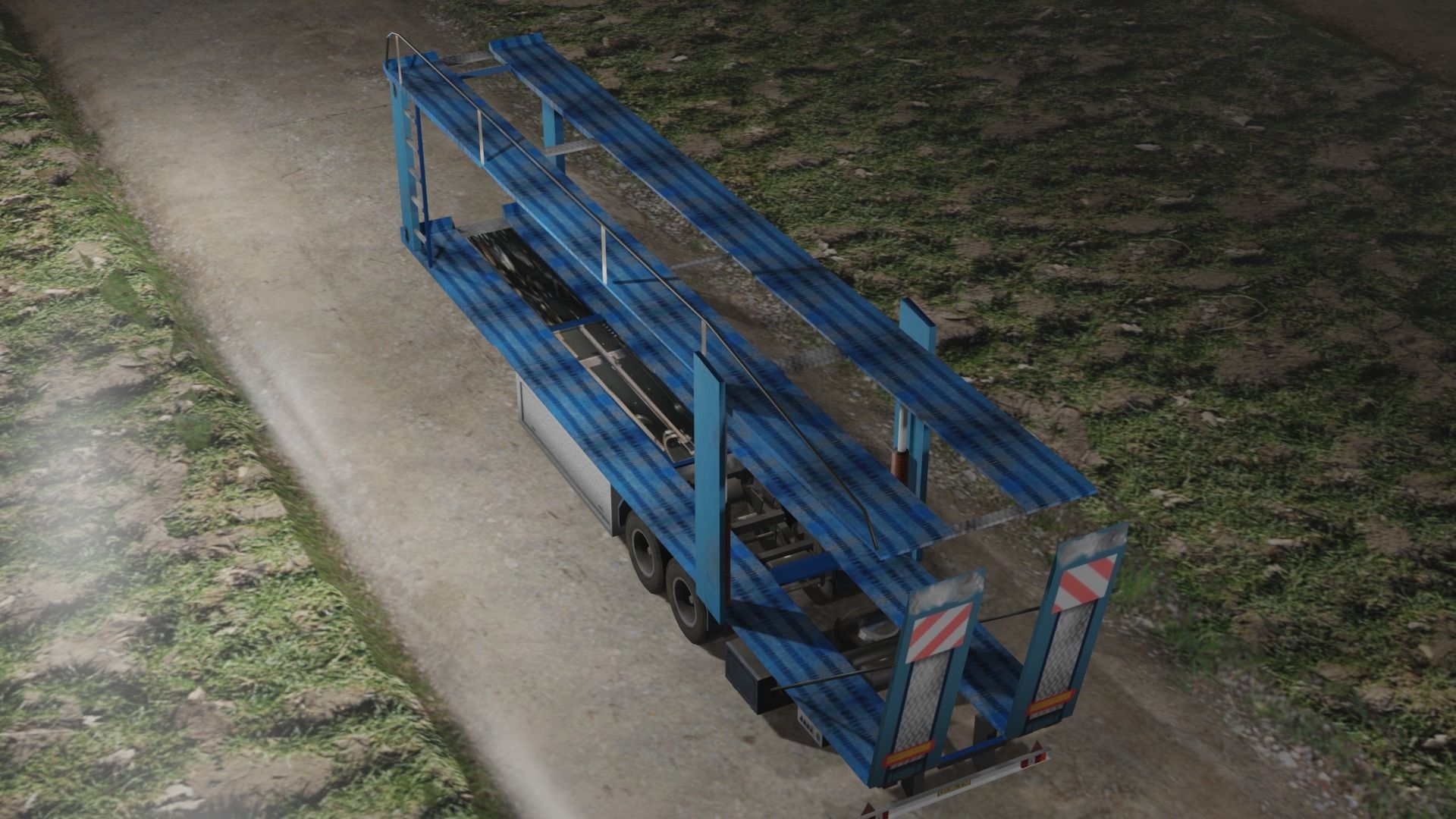 3D model CAR TRANSPORTER HAULER TRUCK TRAILER LOW POLY VR / AR / low ...