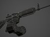 3D model Stylized AWS Machine Gun Low Poly Mobile Ready VR / AR / low ...