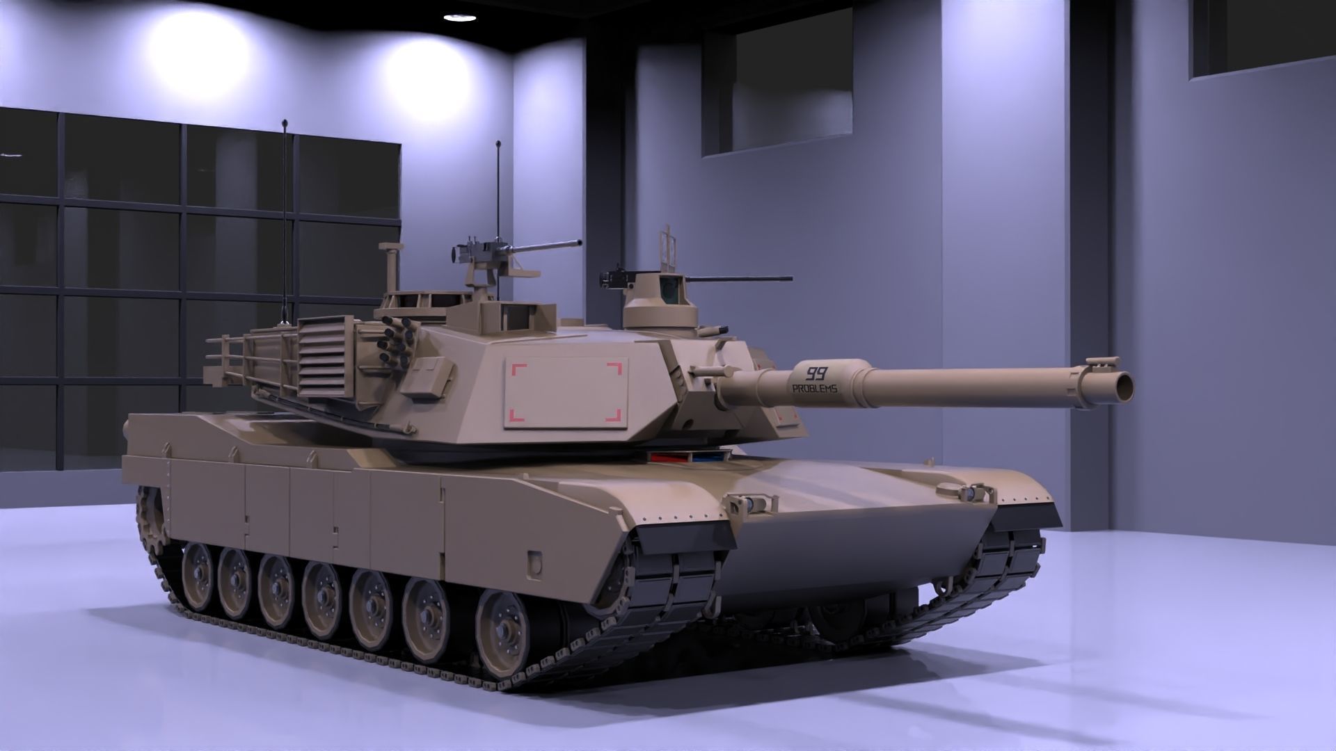 3D model M1A2 Abrams tank VR / AR / low-poly rigged animated | CGTrader