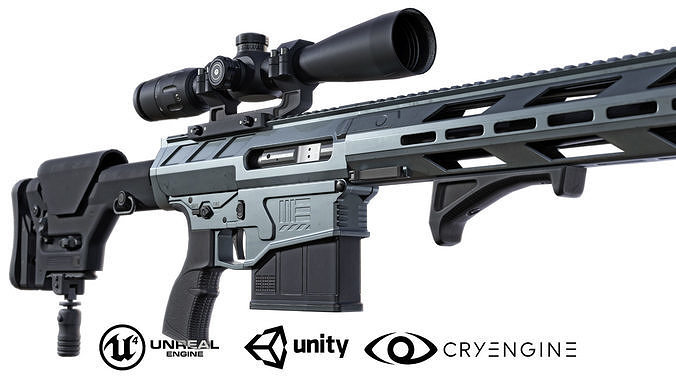 3D model Modern precision rifle VR / AR / low-poly | CGTrader