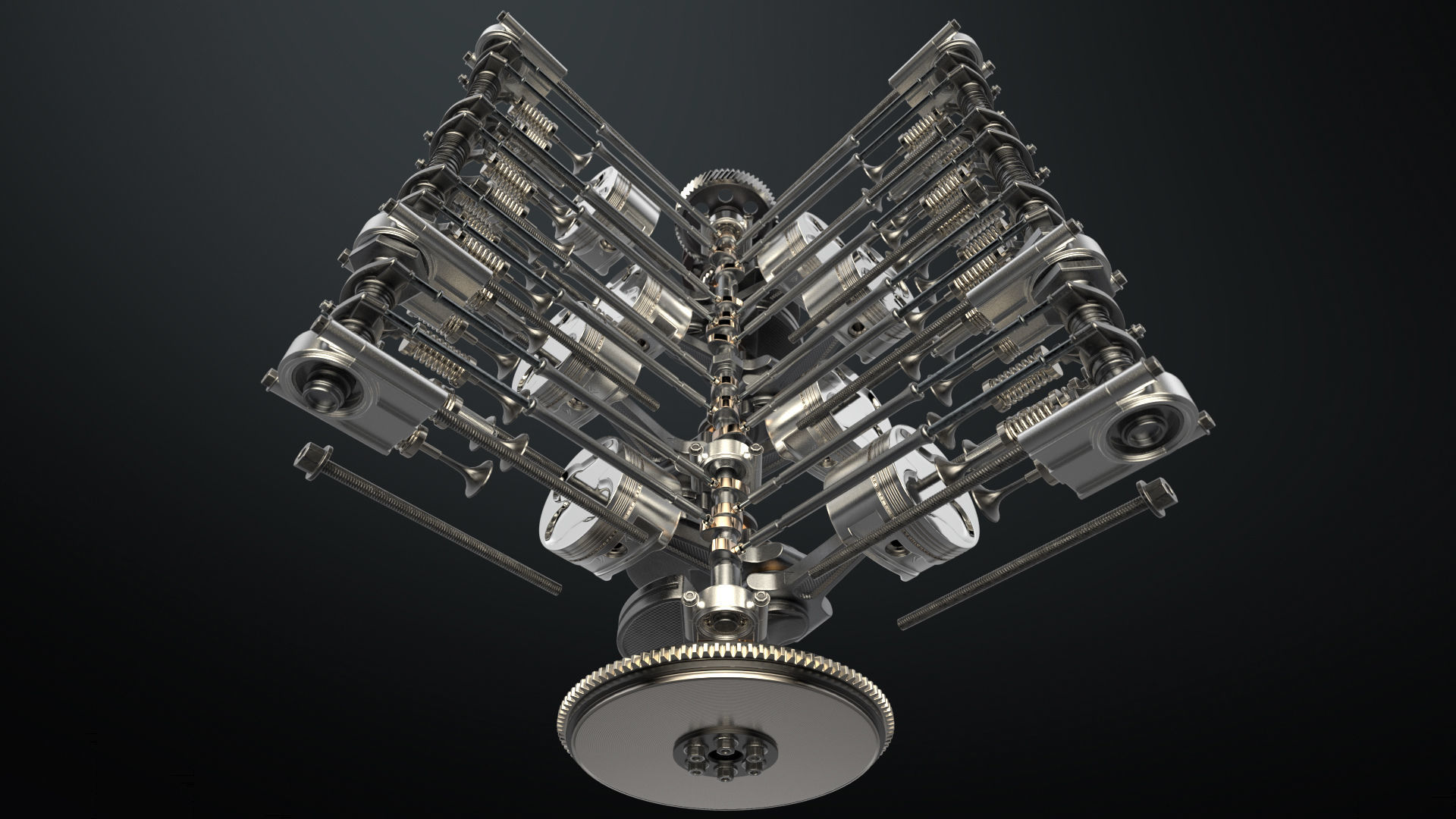 V8 Engine Working Animated 3D model animated rigged | CGTrader