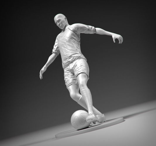 Footballer footkick 01 stl 3D model 3D printable | CGTrader