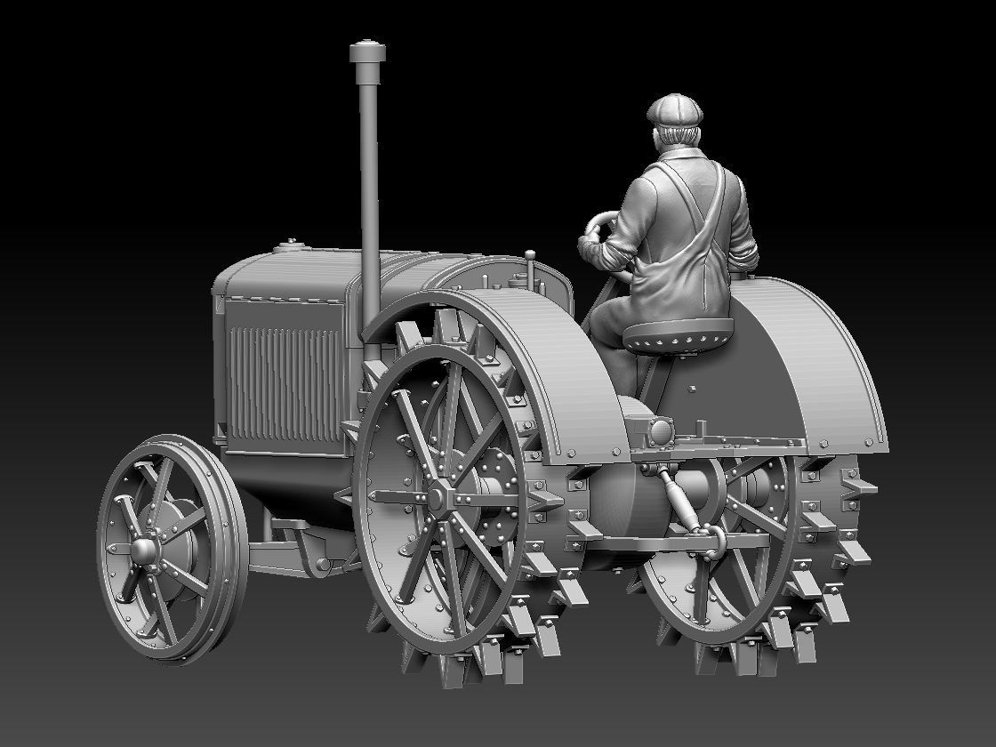 tractor and tractor driver 3D model 3D printable | CGTrader