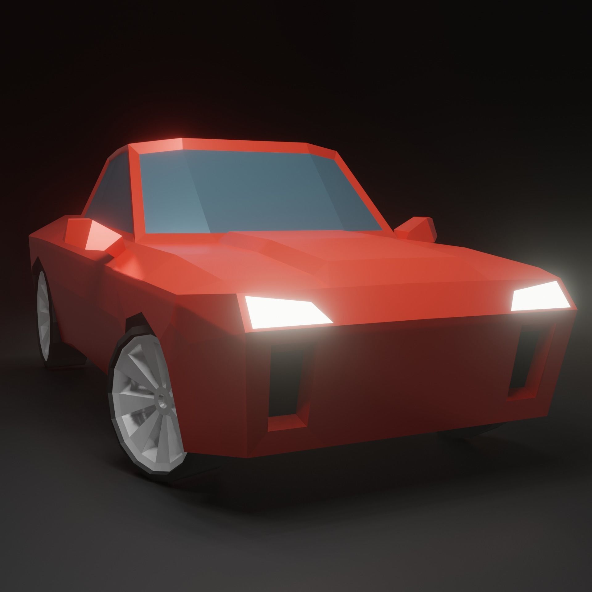 Low-Poly Red Car free VR / AR / low-poly 3D model | CGTrader
