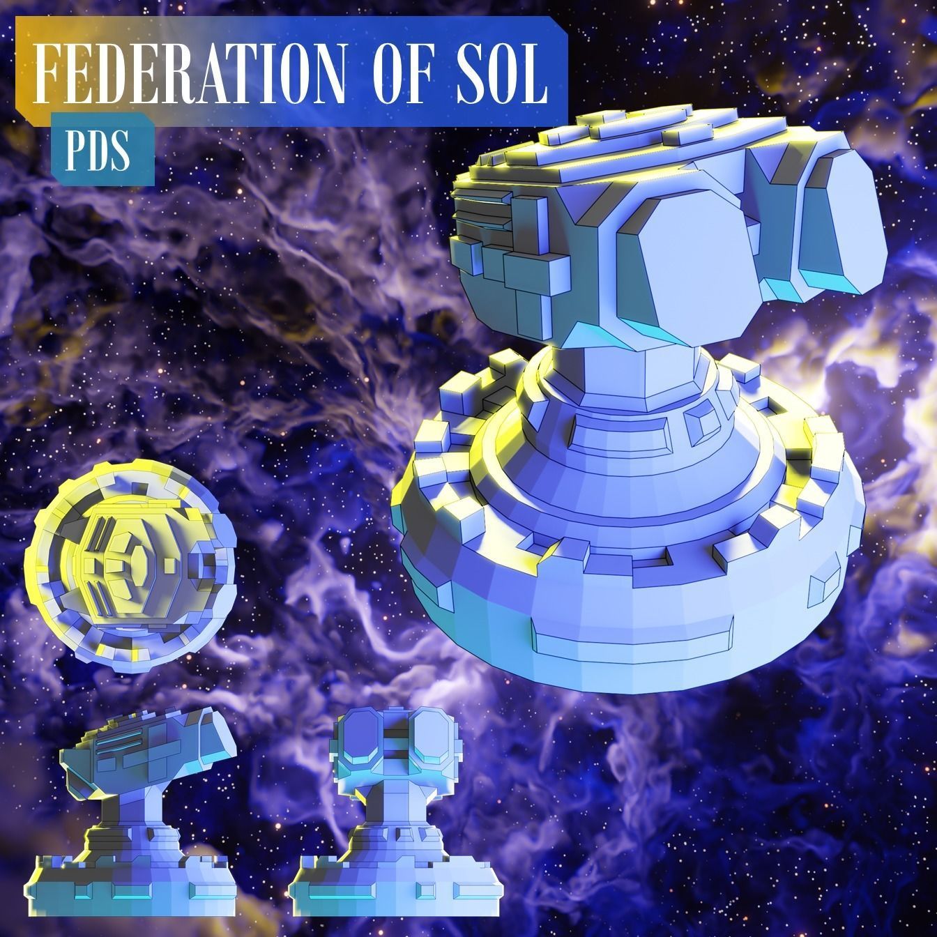 Twilight Imperium Ships Federation of Sol free 3D model 3D printable ...