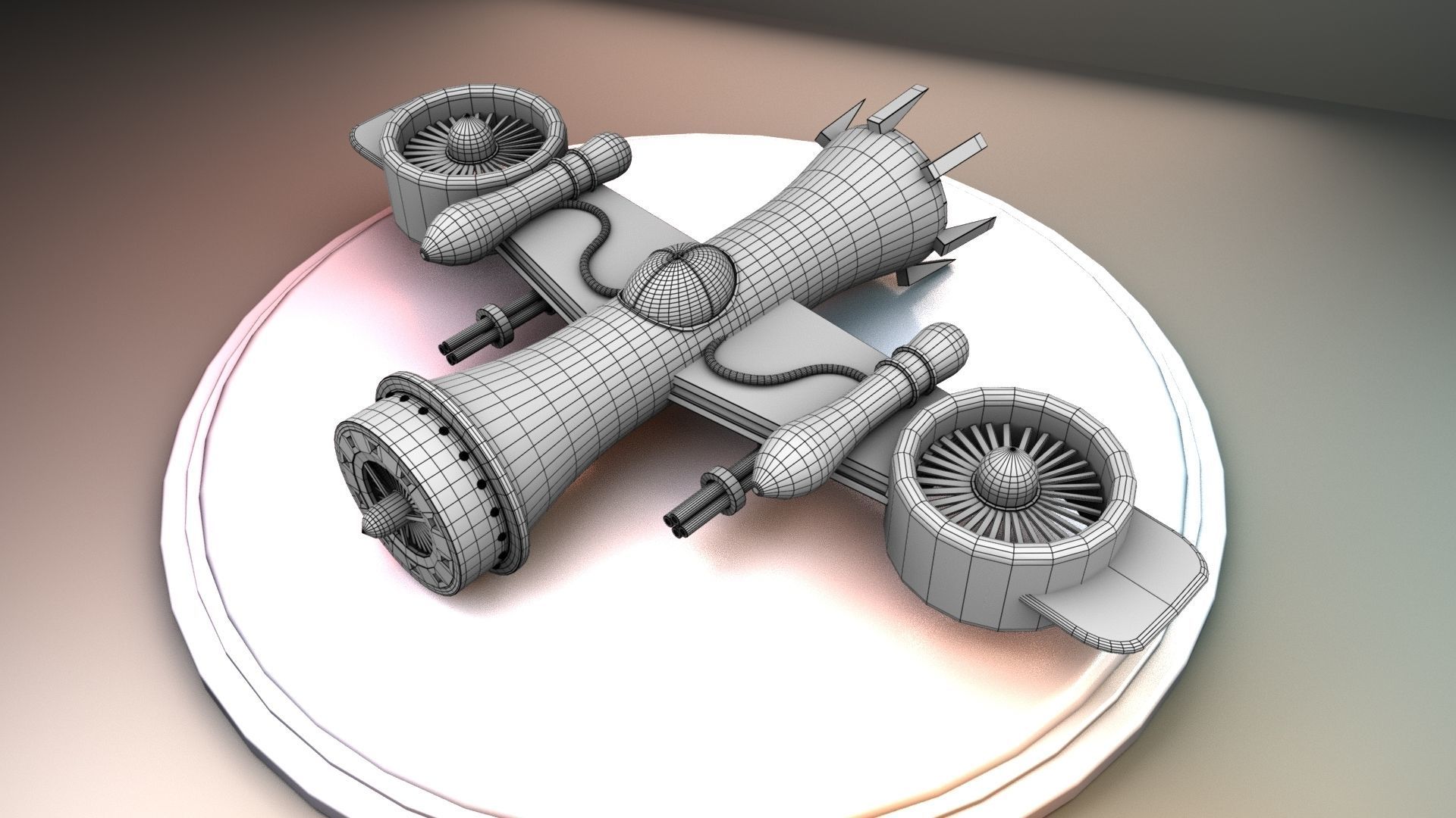 3D model Stylized Spaceship 3D Model VR / AR / low-poly | CGTrader