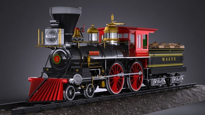 The General 4-4-0 Steam Locomotive 3D model | CGTrader