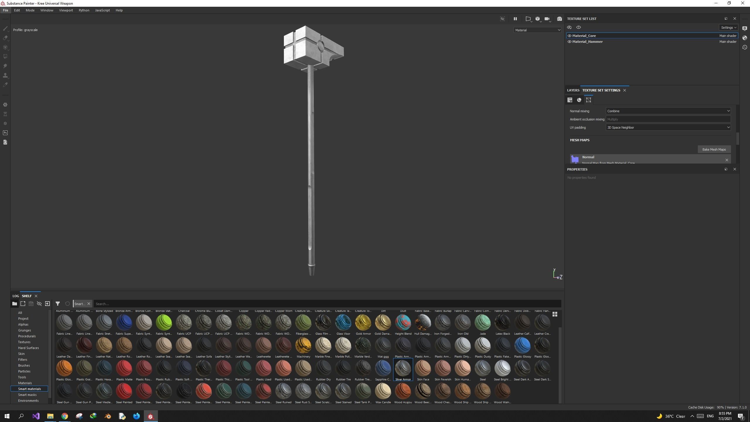 Big hammer Kree Universal Weapon LowPoly Game ready Free free VR / AR ...