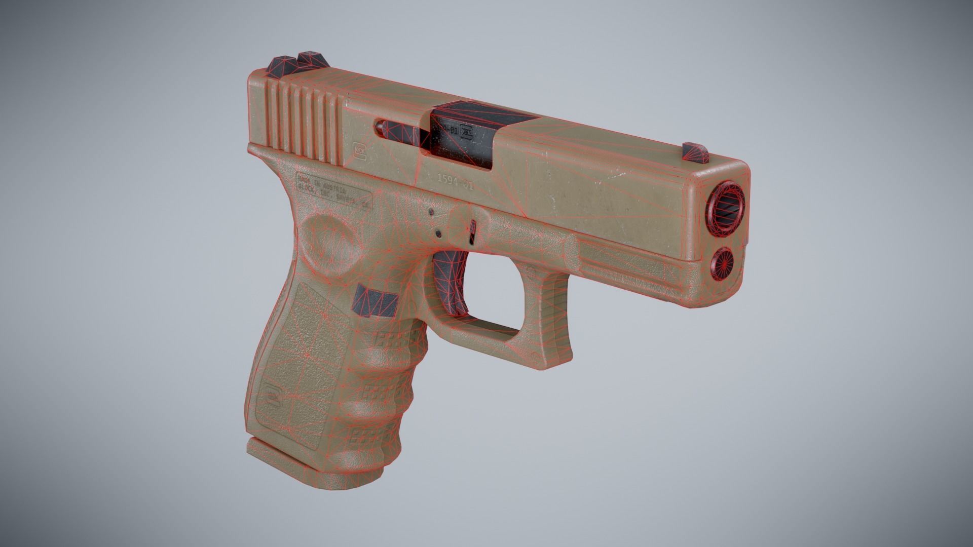 3D model Glock 19 Desert - Game Ready VR / AR / low-poly | CGTrader
