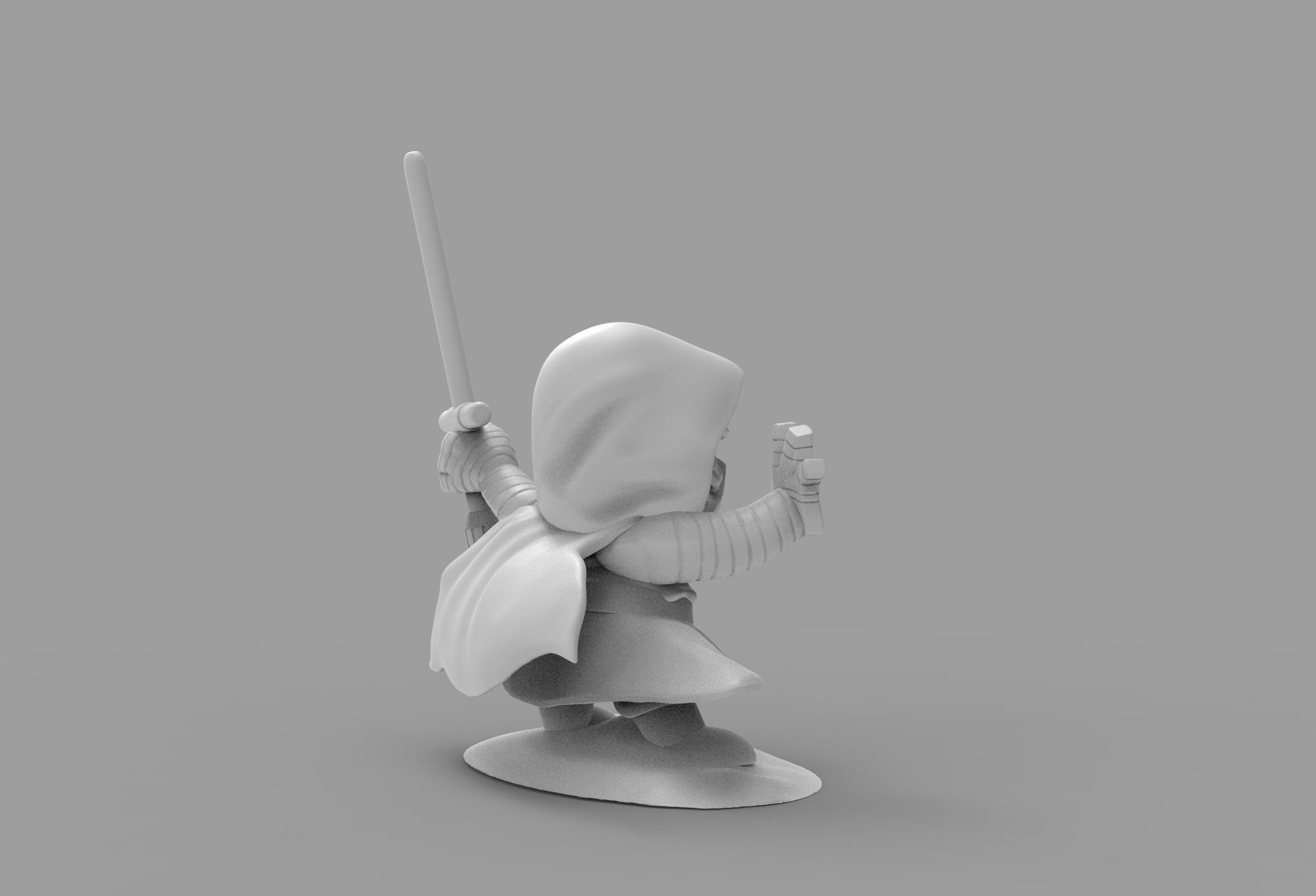 Star Wars Chibi Kylo Ren Sith With Light saber PRINTING DIORAMA 3D ...