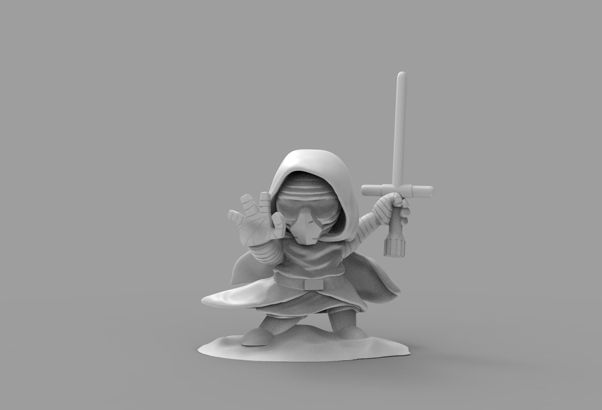 Star Wars Chibi Kylo Ren Sith With Light saber PRINTING DIORAMA 3D ...