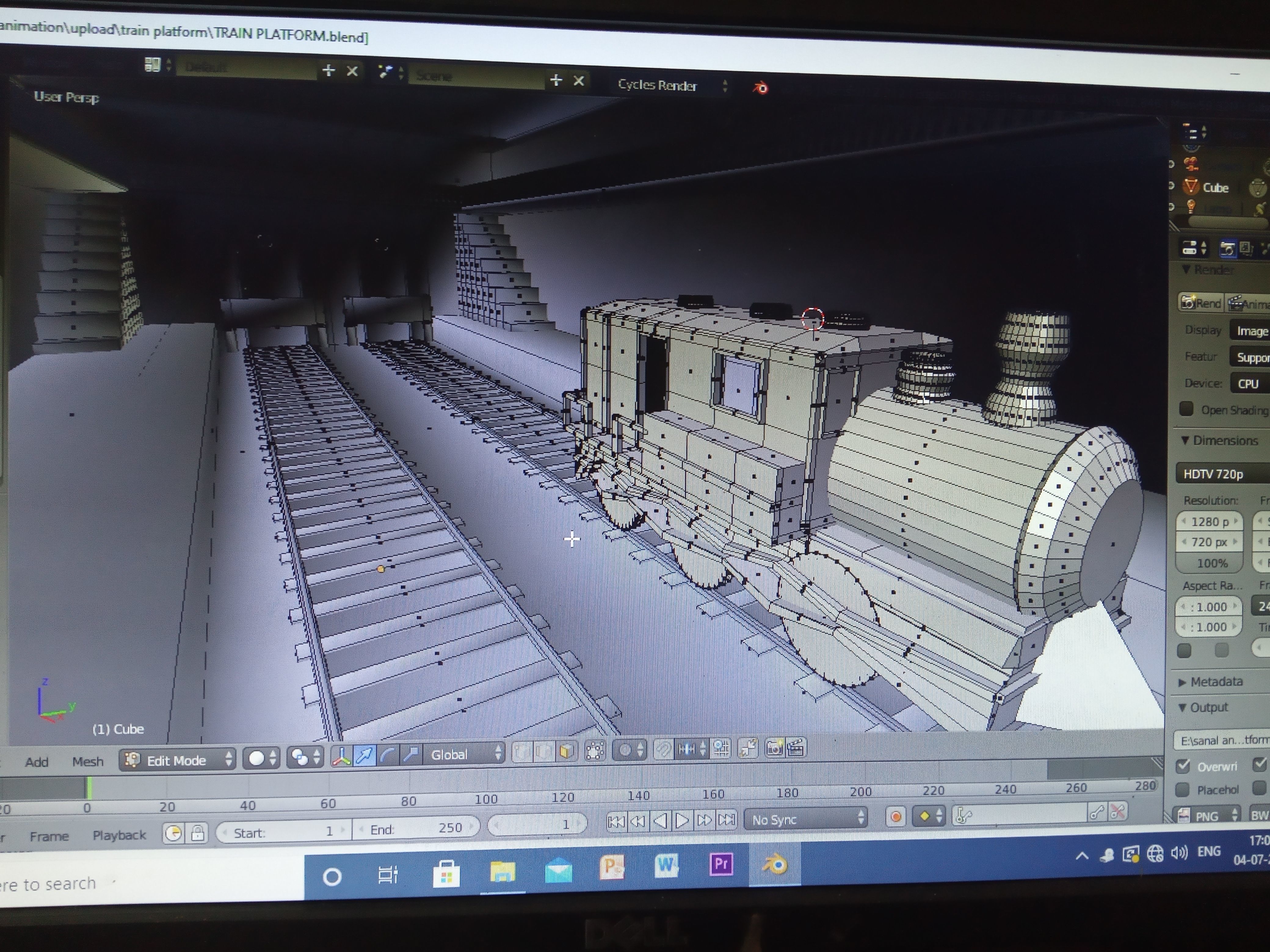 Train platform train platform 3D model not textured free 3D model ...