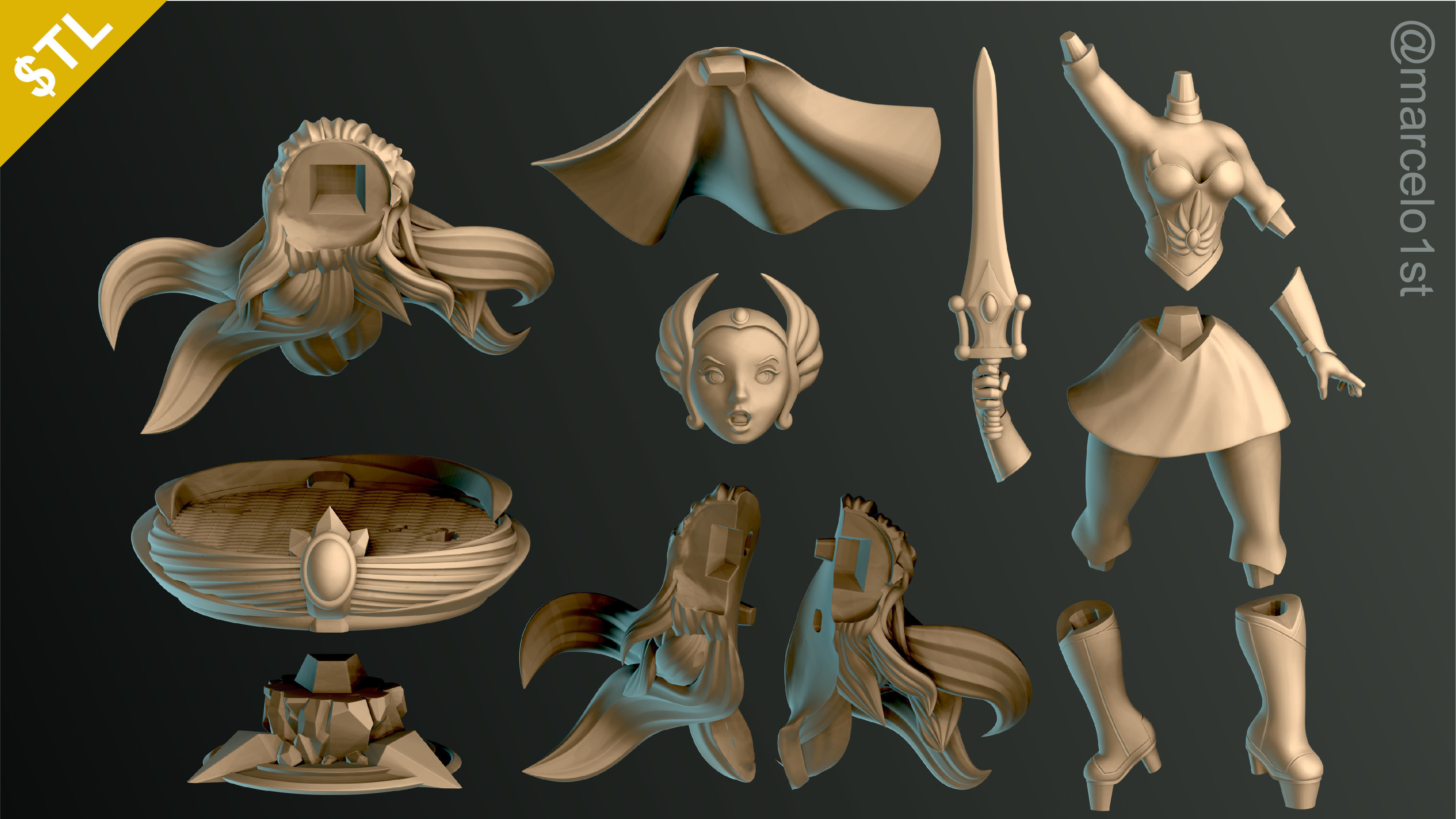 SHE-RA - CLASSIC PRINCESS ADORA 3D model 3D printable | CGTrader