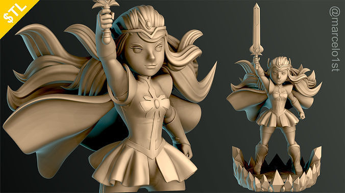 SHE-RA - PRINCESS ADORA NEW CARTOON 3D model 3D printable | CGTrader