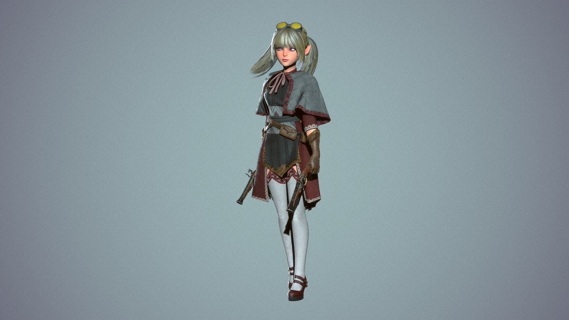 3D model Shooter Dwarf Girl - Game Ready VR / AR / low-poly rigged ...