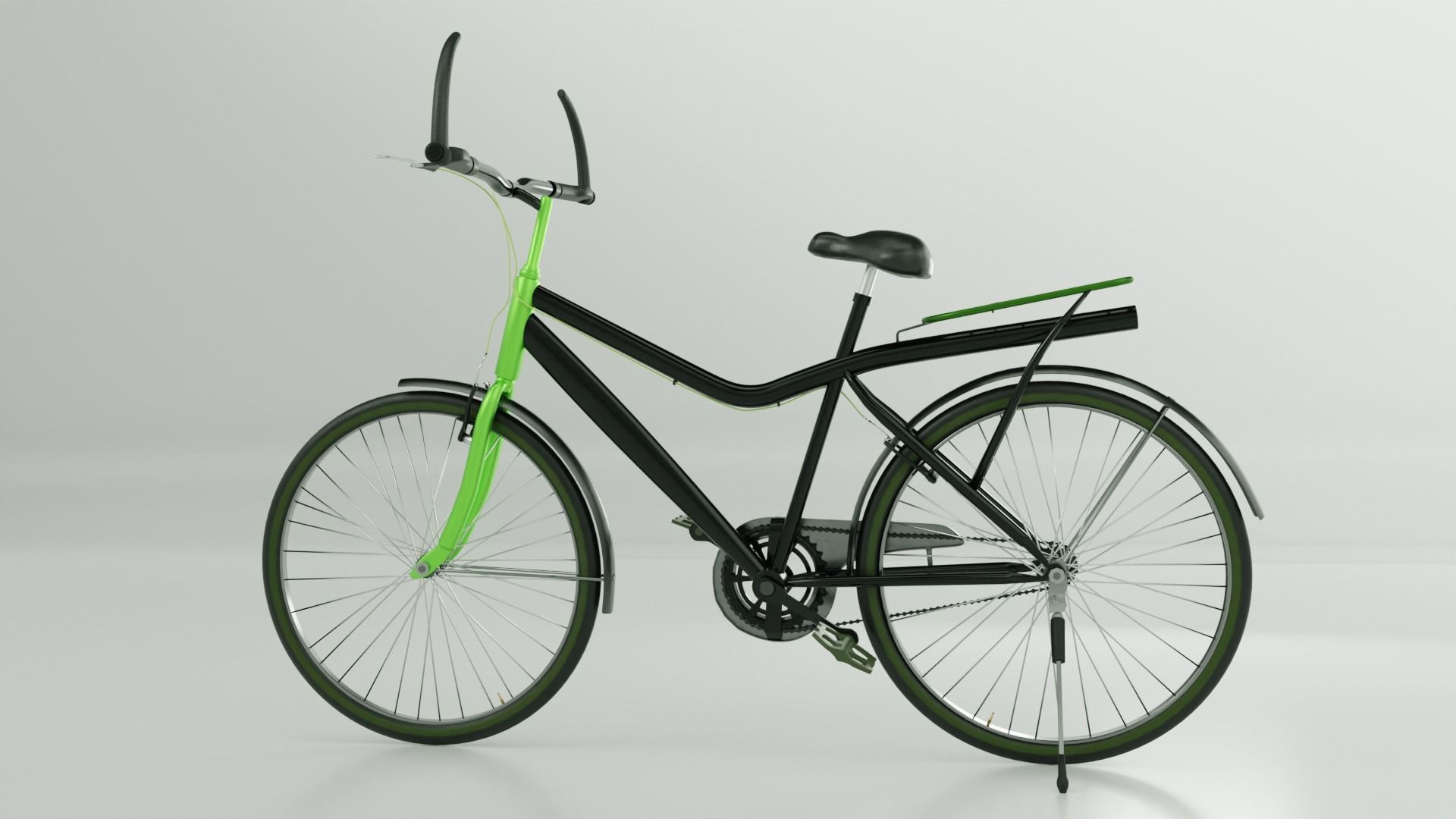 GREEN AND BLACK COLORED STUNNING SPORTS CYCLE 3D model | CGTrader