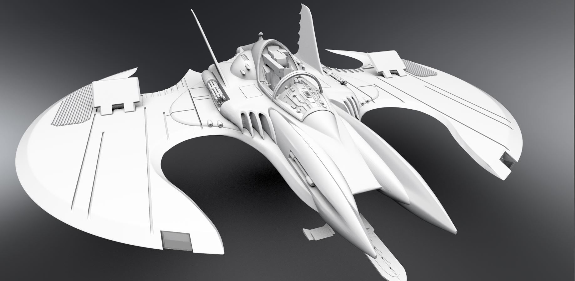 Batwing Scale model 3D model 3D printable | CGTrader