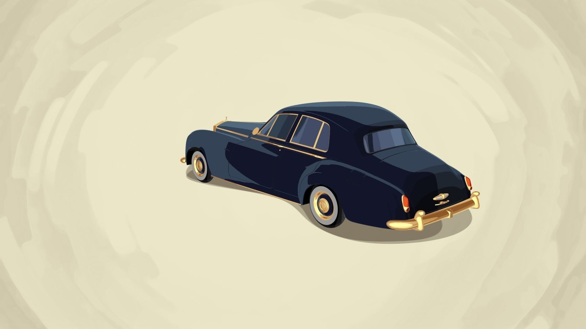 Rich car Scrooge Rolls cartoon scene original toon shaders 3D model ...