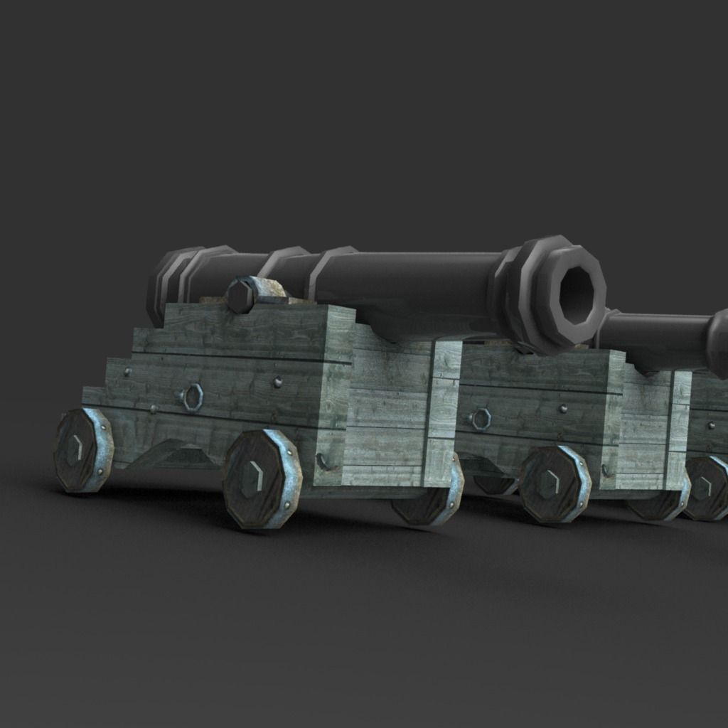 3D model Naval Cannons VR / AR / low-poly | CGTrader