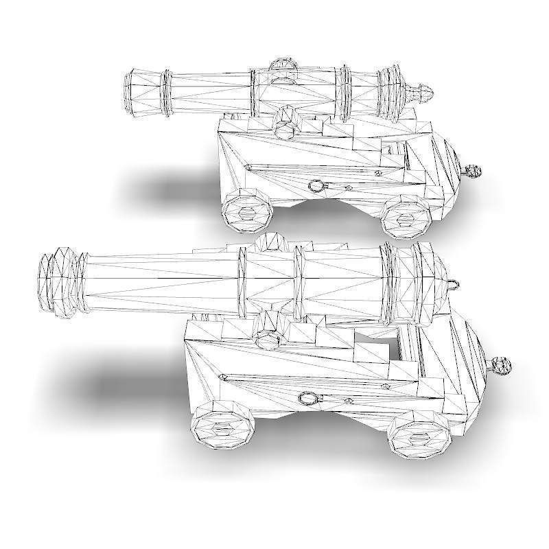 3D model Naval Cannons VR / AR / low-poly | CGTrader